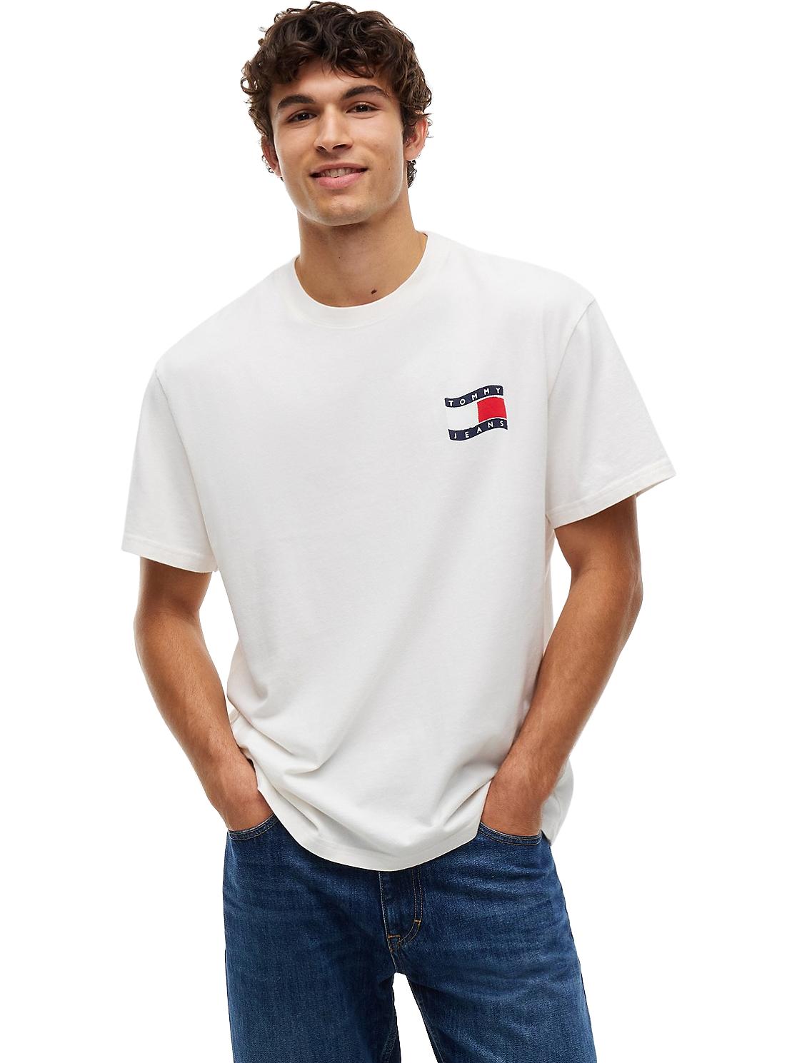 TOMMY HILFIGER men's tommy jeans wavy flag logo t-shirt -